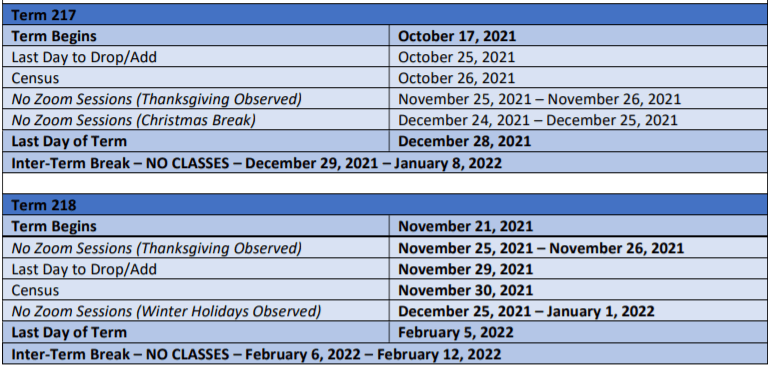 Academic Calendar | American National University